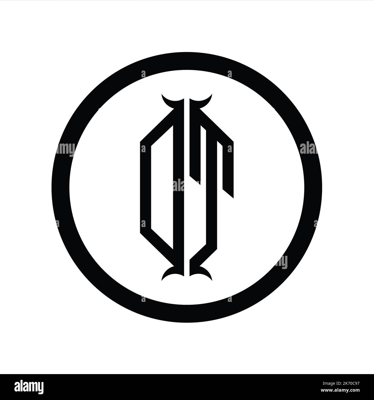 TD Logo monogram letter with hexagon horn shape design template Stock ...