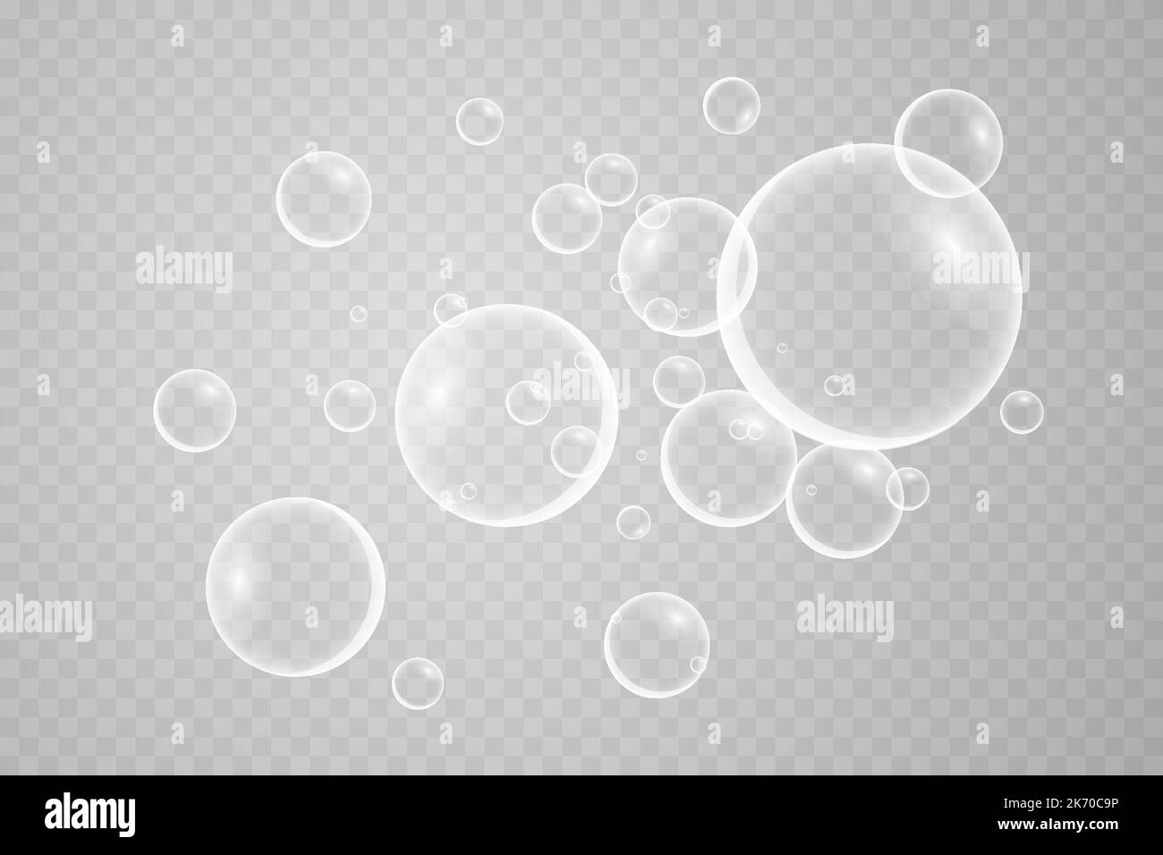 A set of colorful and colorful soap bubbles to create a design ...