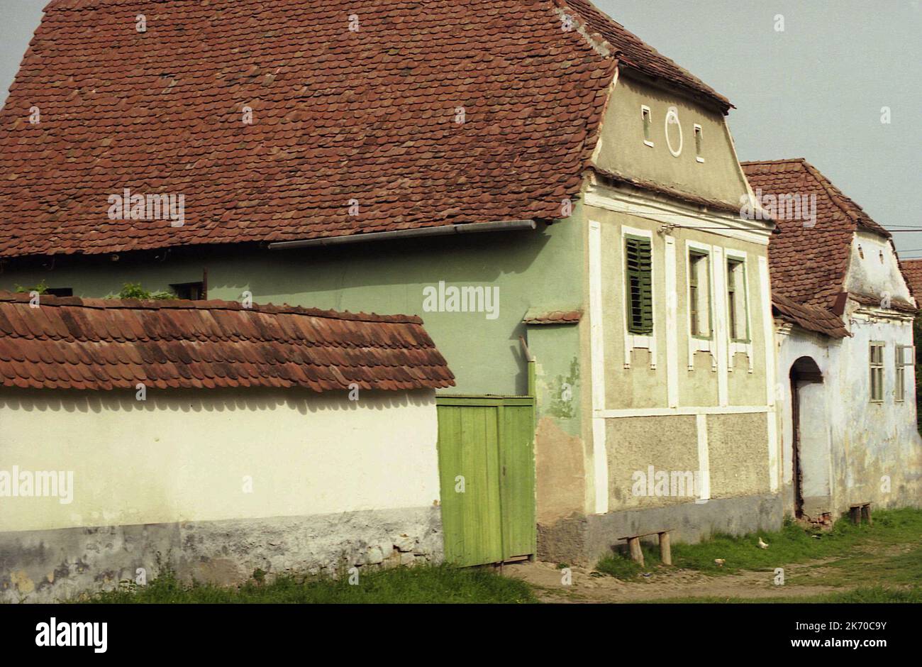 Old adjoined Saxon houses in Brasov County, Romania Stock Photo - Alamy