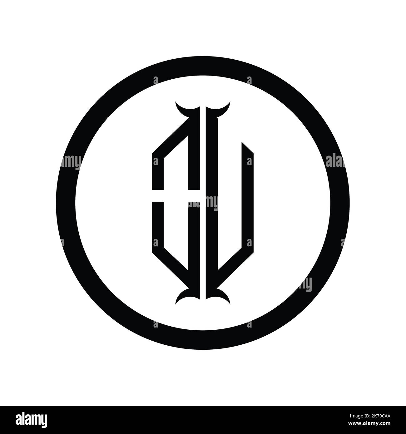 UO Logo monogram letter with hexagon horn shape design template Stock ...