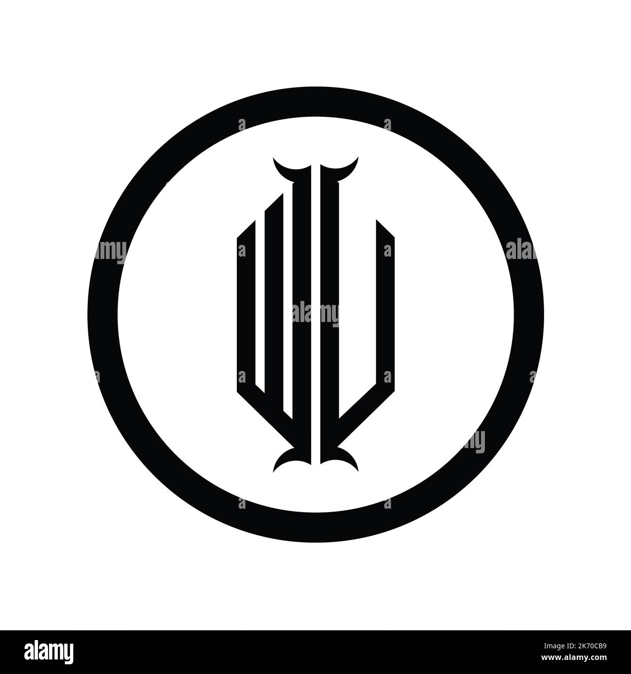 UW Logo monogram letter with hexagon horn shape design template Stock ...