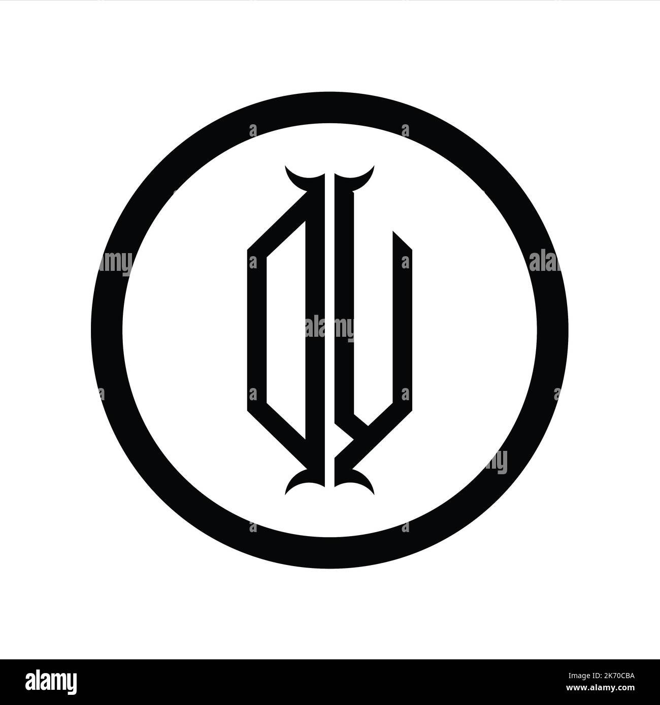 VD Logo monogram letter with hexagon horn shape design template Stock ...