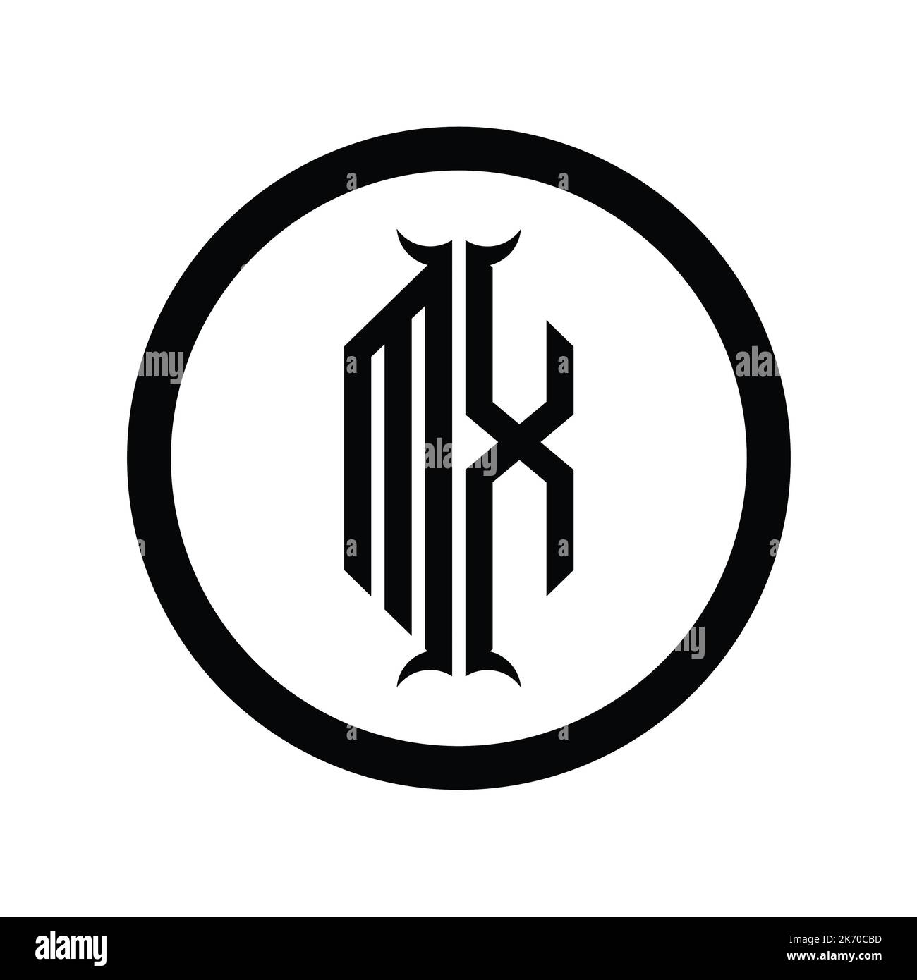 XM Logo monogram letter with hexagon horn shape design template Stock ...