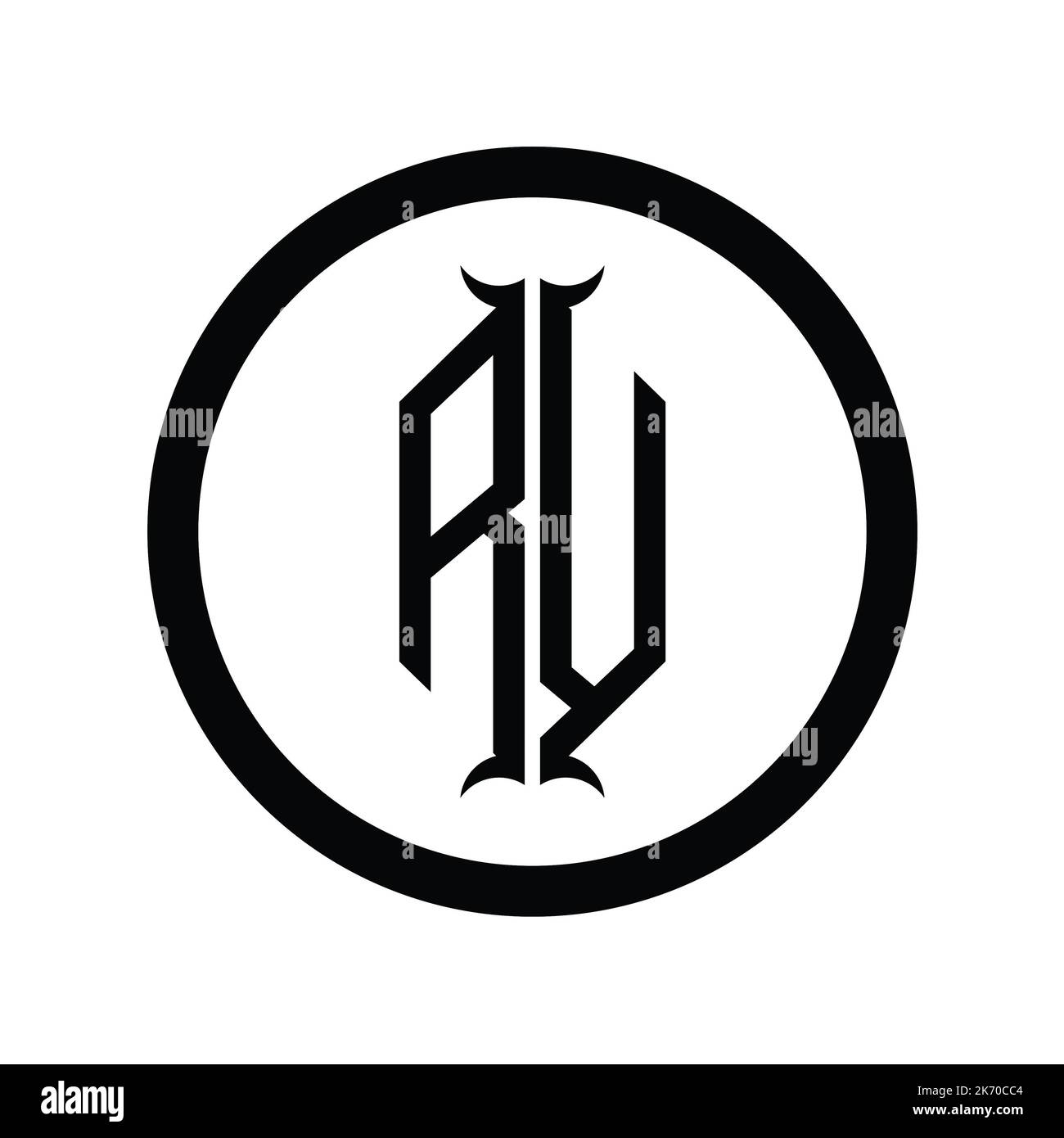 VR Logo monogram letter with hexagon horn shape design template Stock ...