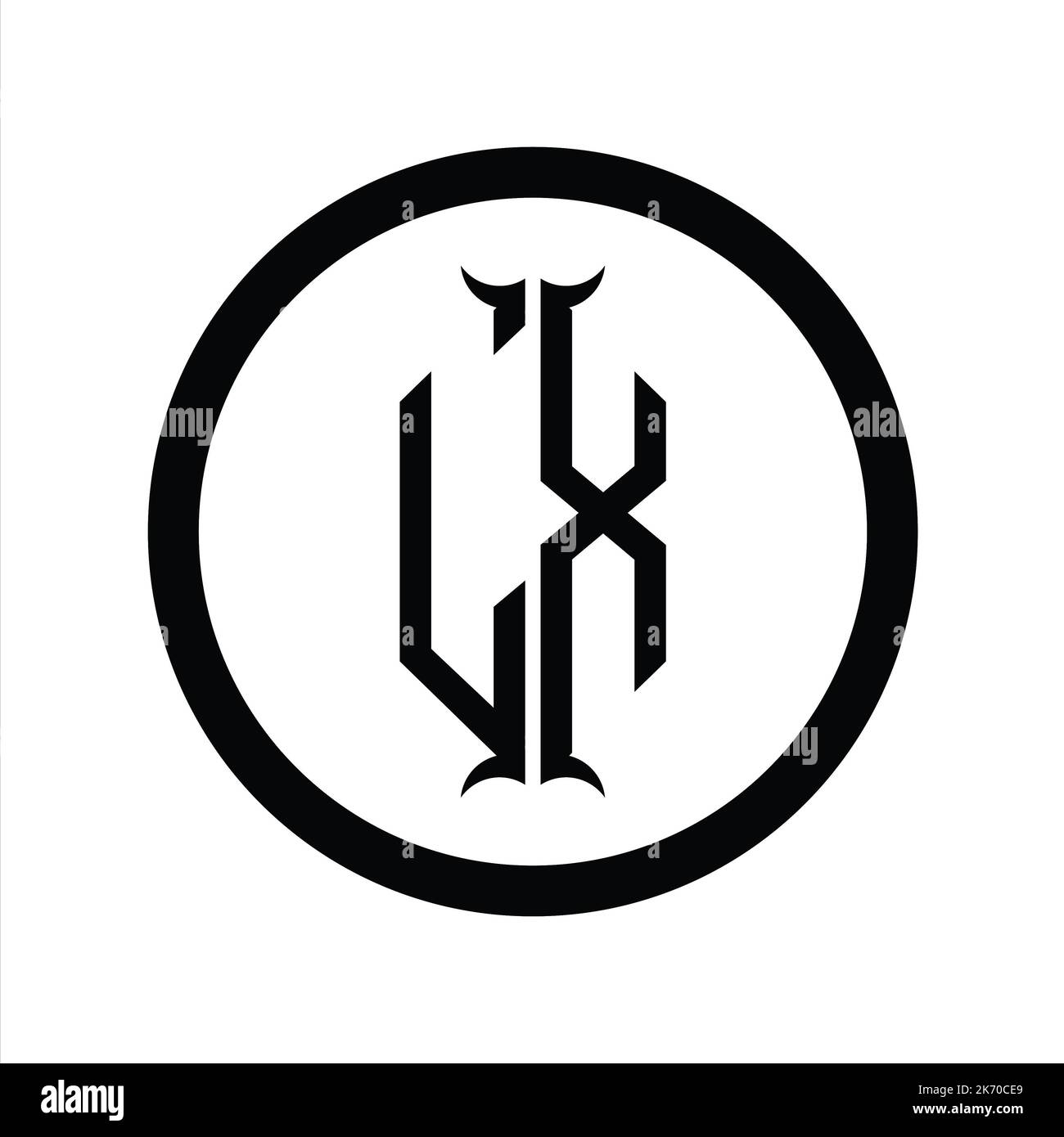 XL Logo monogram letter with hexagon horn shape design template Stock ...
