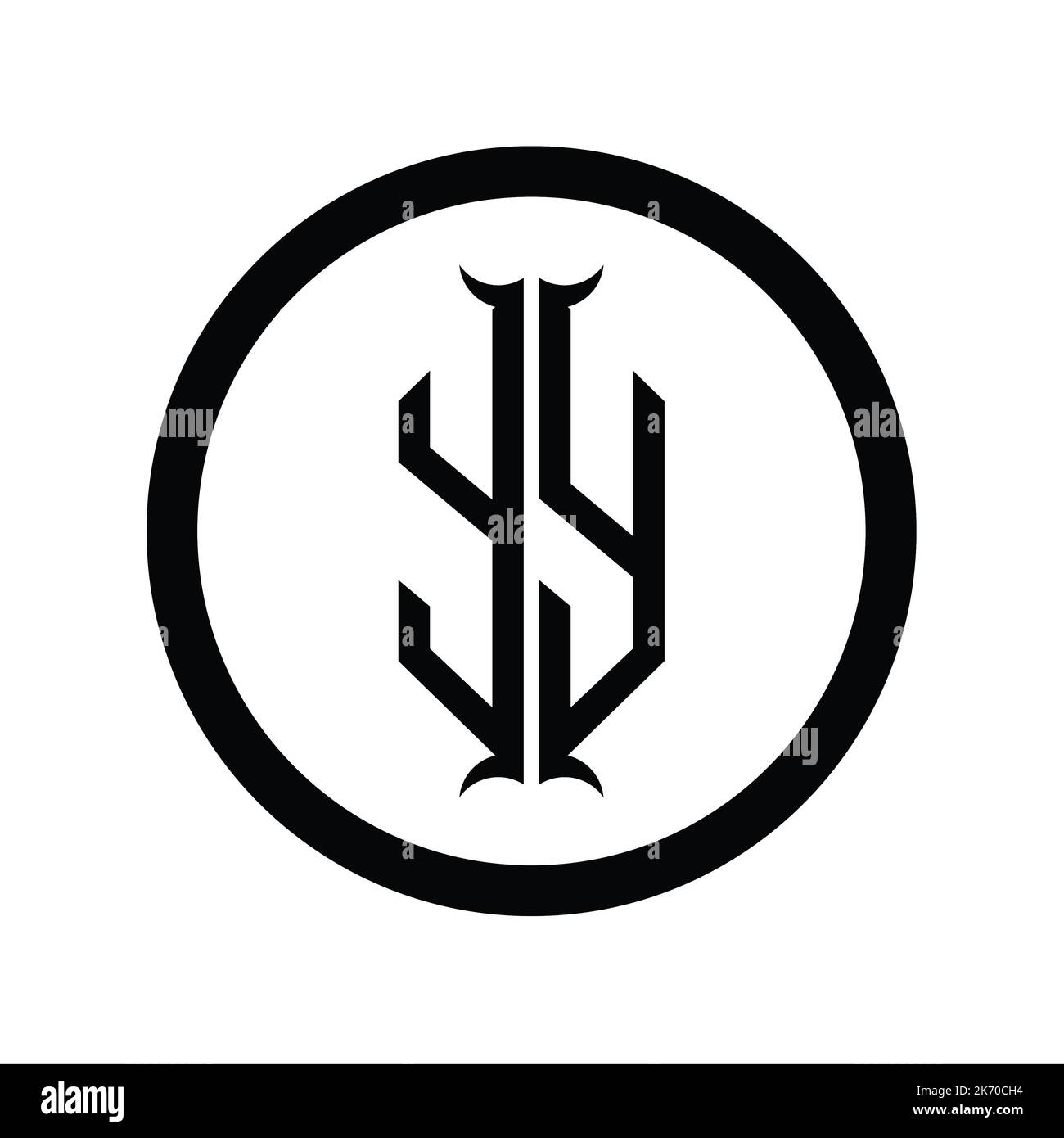 YY Logo monogram letter with hexagon horn shape design template Stock ...