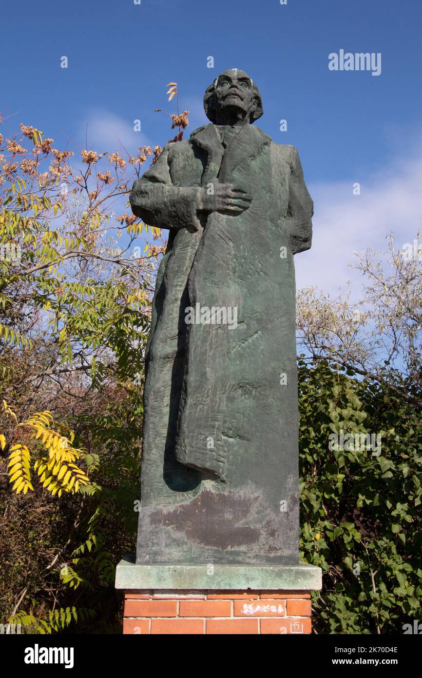 Statue in Memento Park an open-air museum dedicated to monumental ...