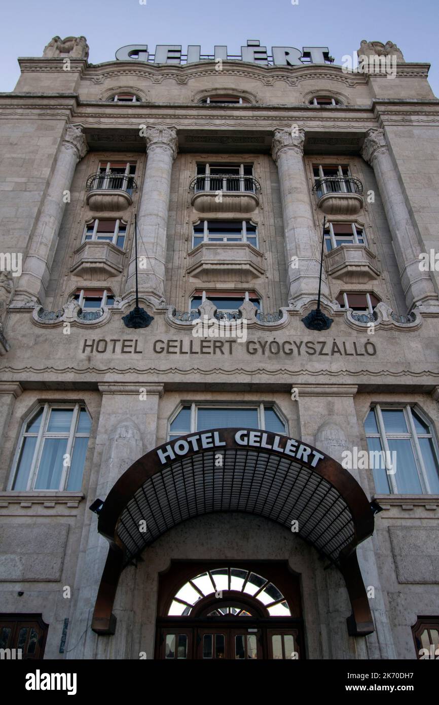 The Hotel Gellért, an Art Nouveau hotel on the right river of Danube in ...