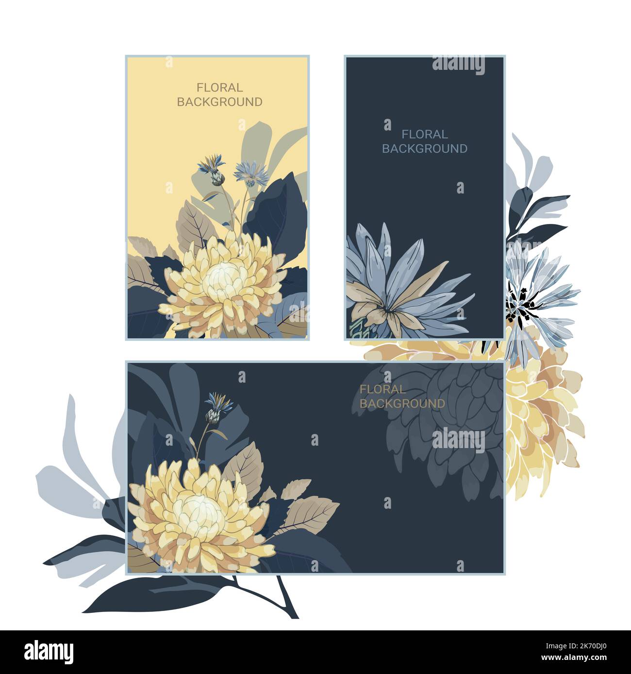 Floral artistic backgrounds for greeting, invitation and business cards ...