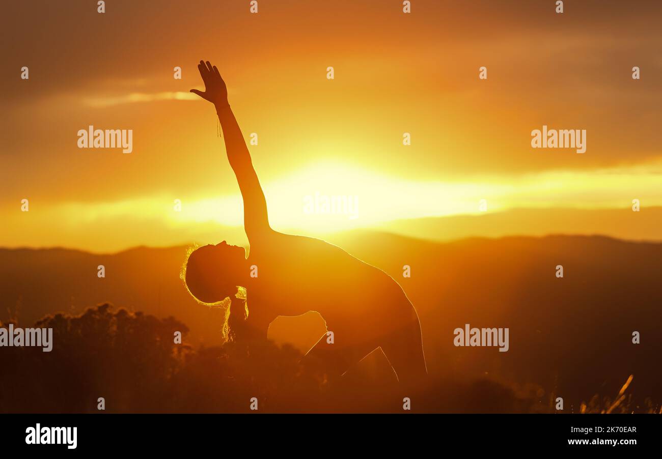 Carbondale Colorado Yoga Poses at Sunset - 4 Stock Photo - Alamy