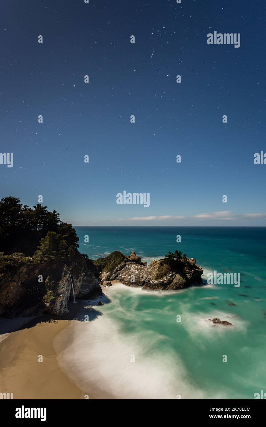 McWay Falls Big Sur California Night Long Exposure Stock Photo - Alamy