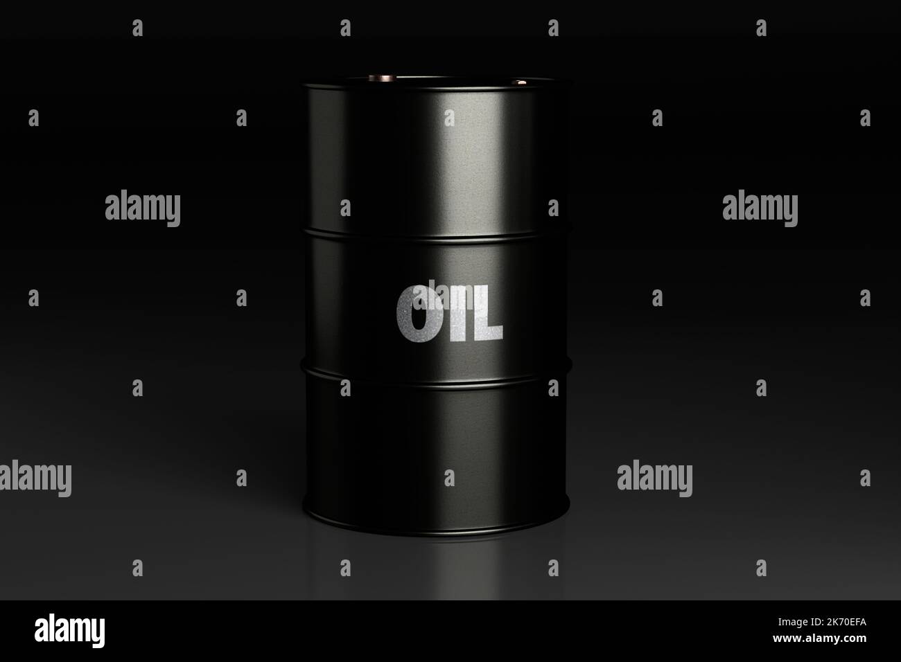 Oil barrel on dark background. 3d Render Stock Photo - Alamy