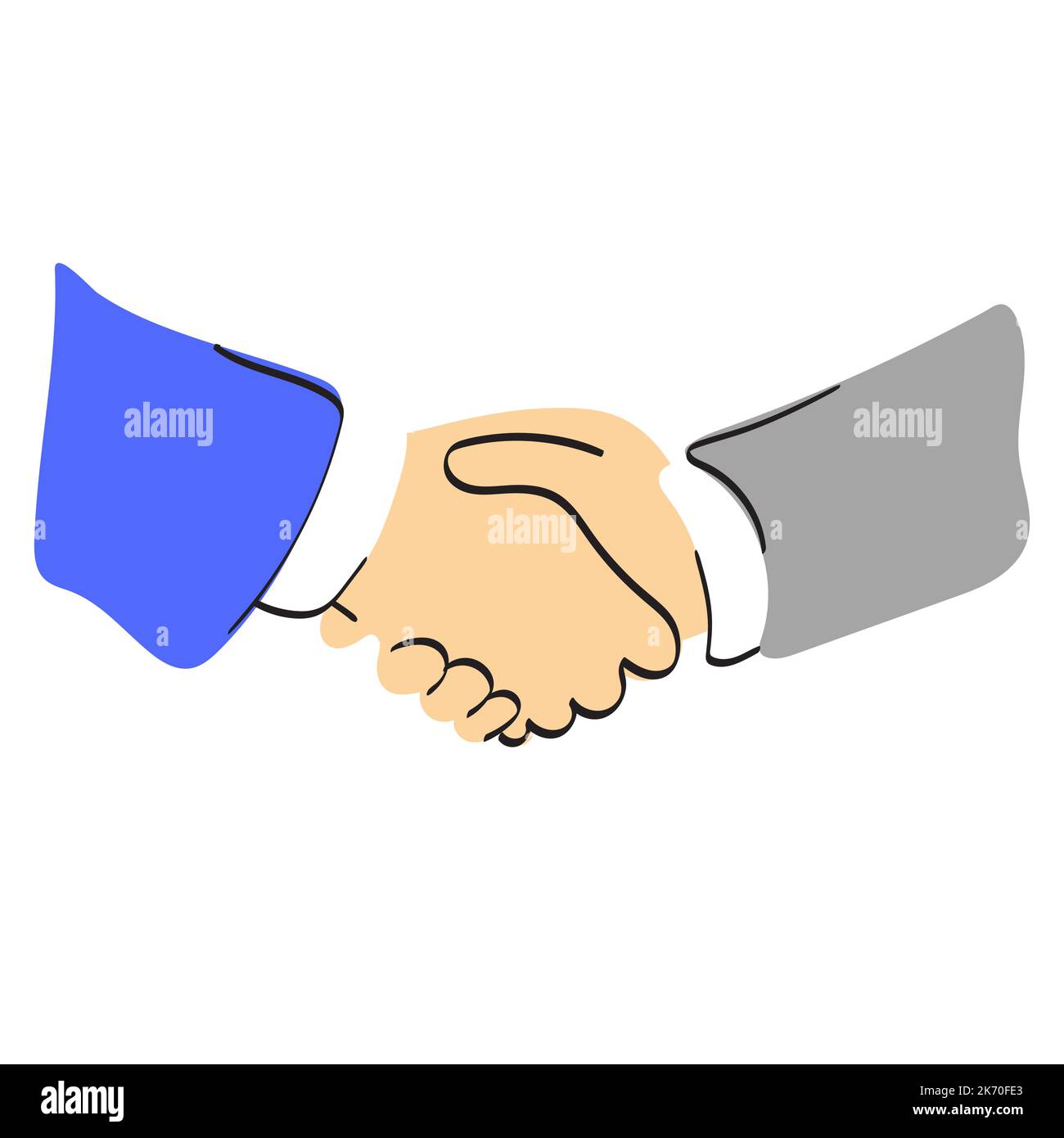 close up of business people in suit handshake illustration vector hand ...
