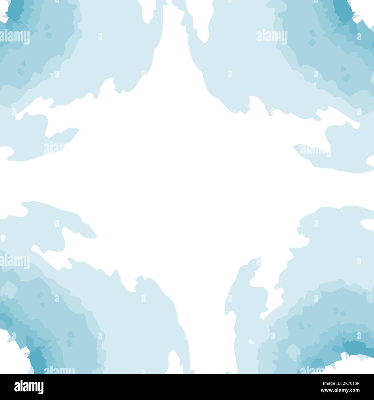 Abstract frame in trendy winter blue hues from brush stroke in ...