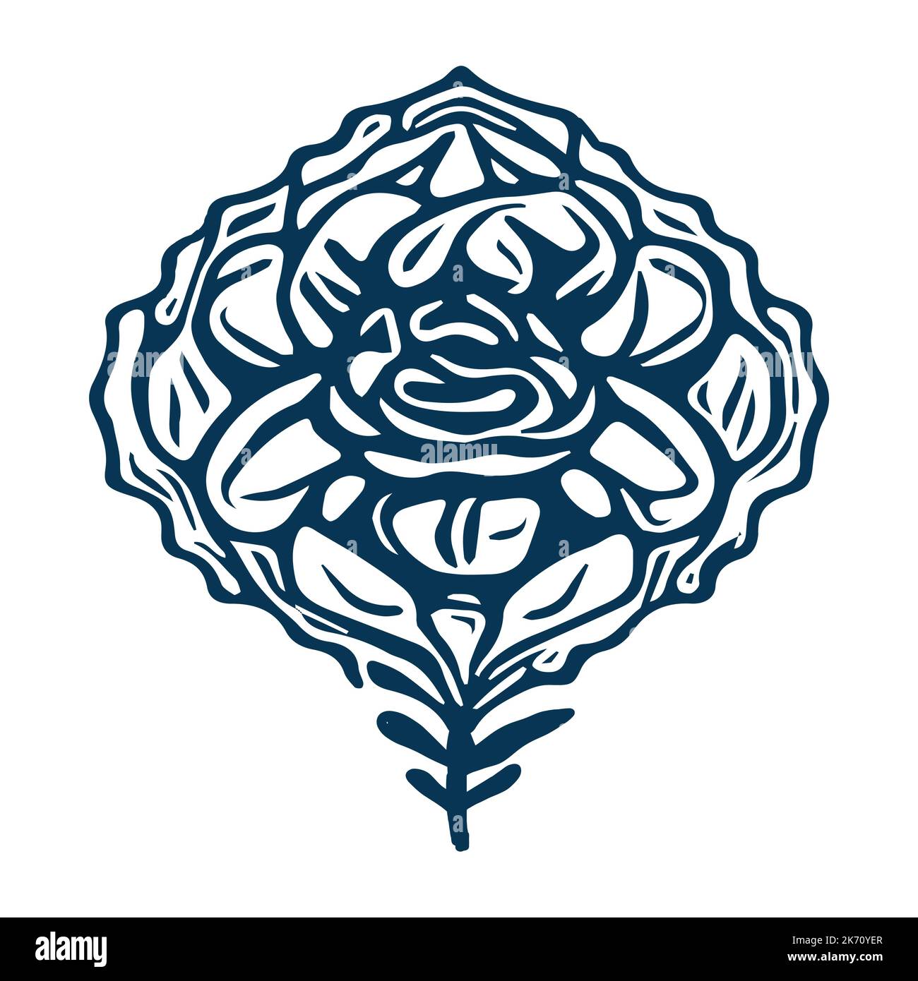 Decorative floral single clip art. Vintage vector botanical flower icon ...