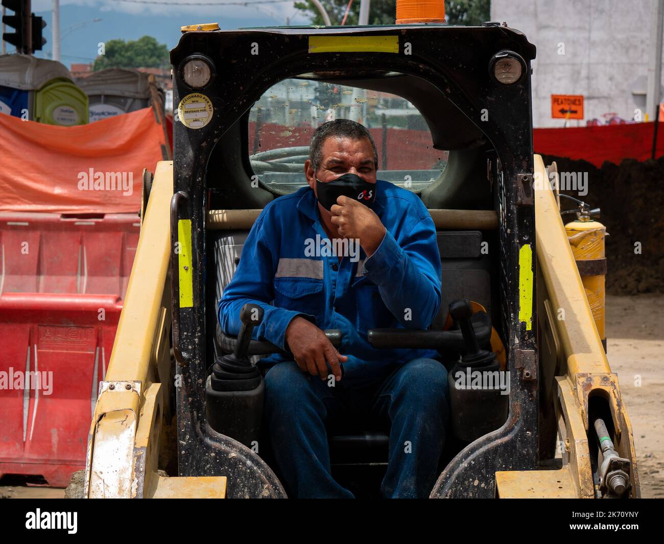 Medellin, Antioquia, Colombia - June 2 2022: Colombian Man Working in ...