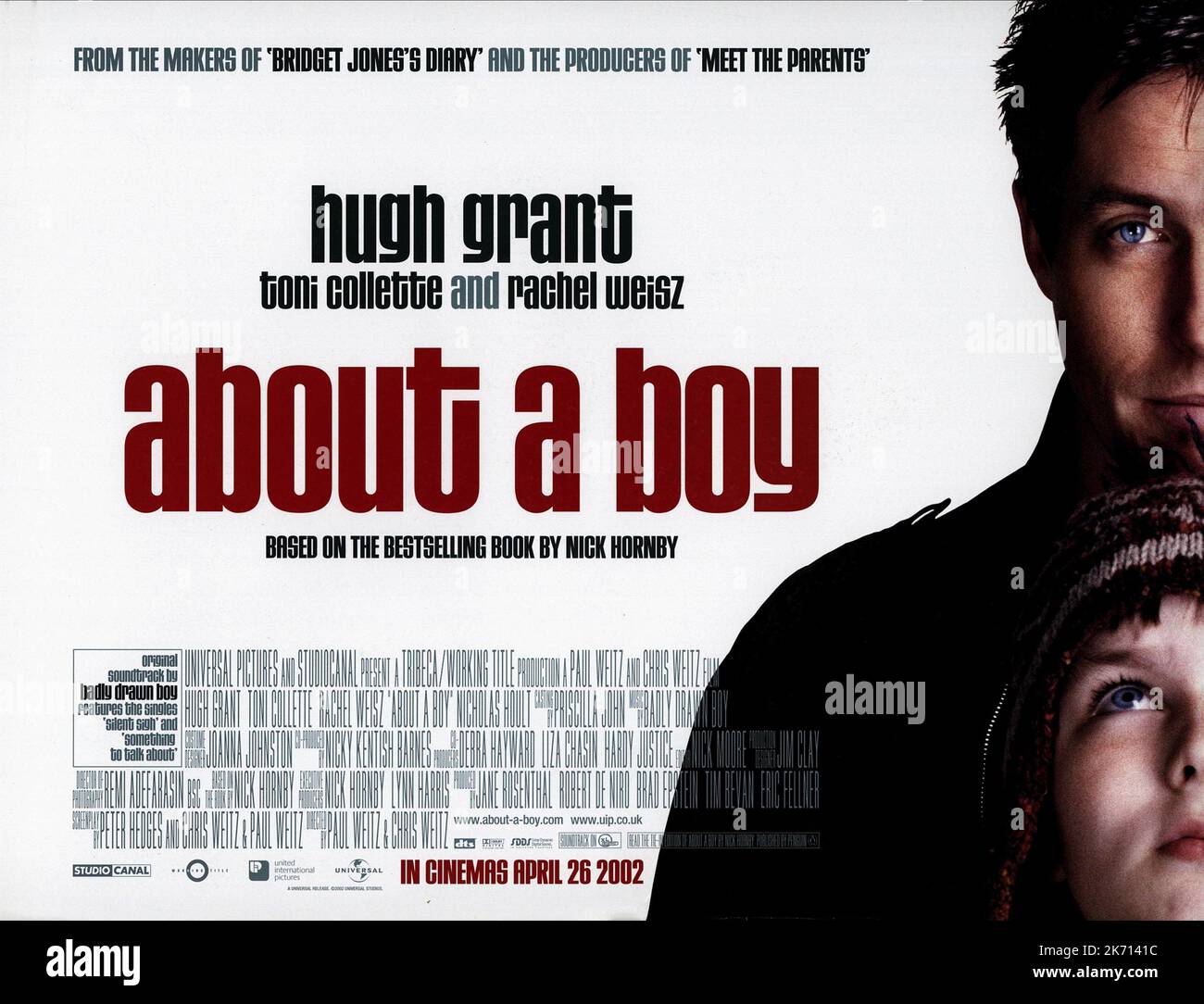 HUGH GRANT, NICHOLAS HOULT POSTER, ABOUT A BOY, 2002 Stock Photo - Alamy