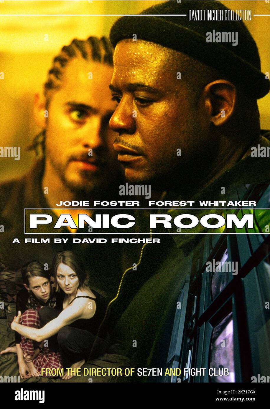 JARED LETO, FOREST WHITAKER, KRISTEN STEWART, JODIE FOSTER POSTER, PANIC ROOM, 2002 Stock Photo ...