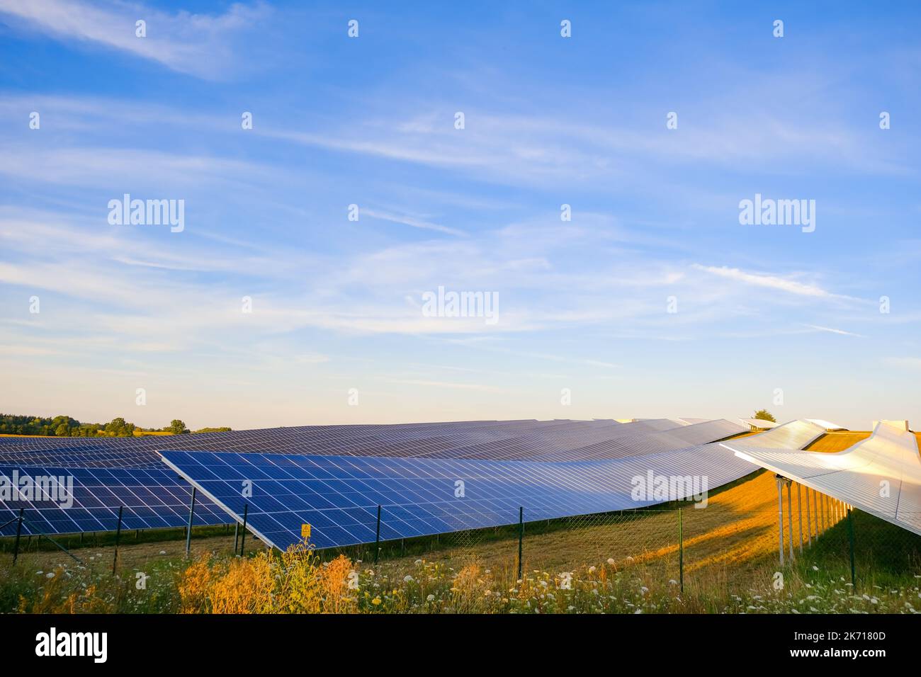 Solar panels.Technology and nature.renewable energy.Solar panels field ...