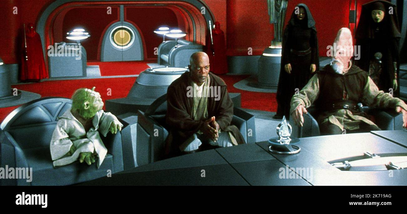 YODA, SAMUEL L. JACKSON, SILAS CARSON, STAR WARS: EPISODE II - ATTACK OF THE CLONES, 2002 Stock ...