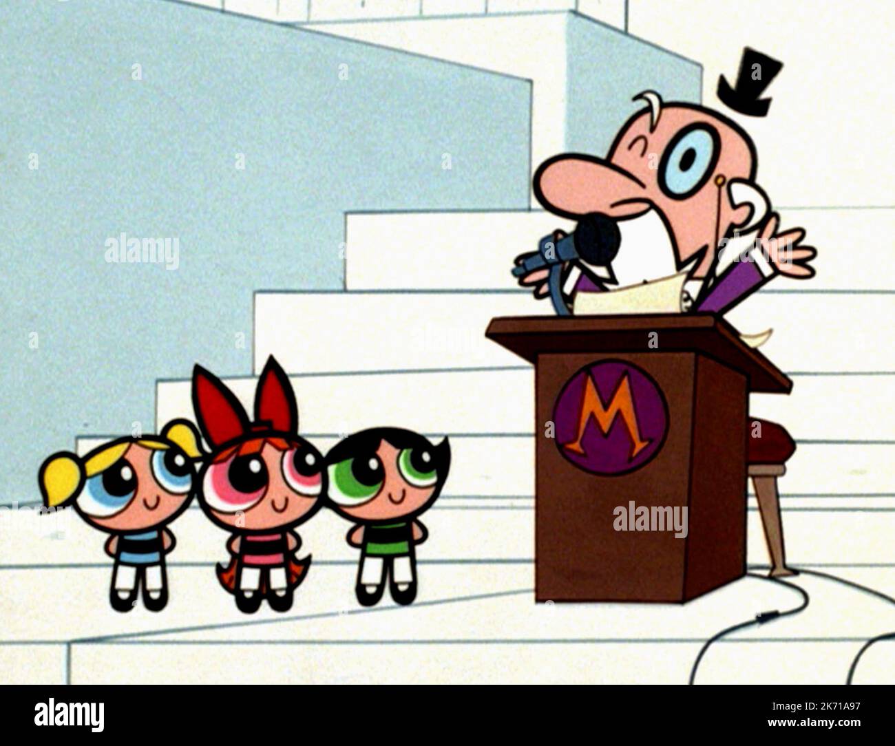 BUBBLES,BLOSSOM,BUTTERCUP,MAYOR, THE POWERPUFF GIRLS, 2002 Stock Photo ...
