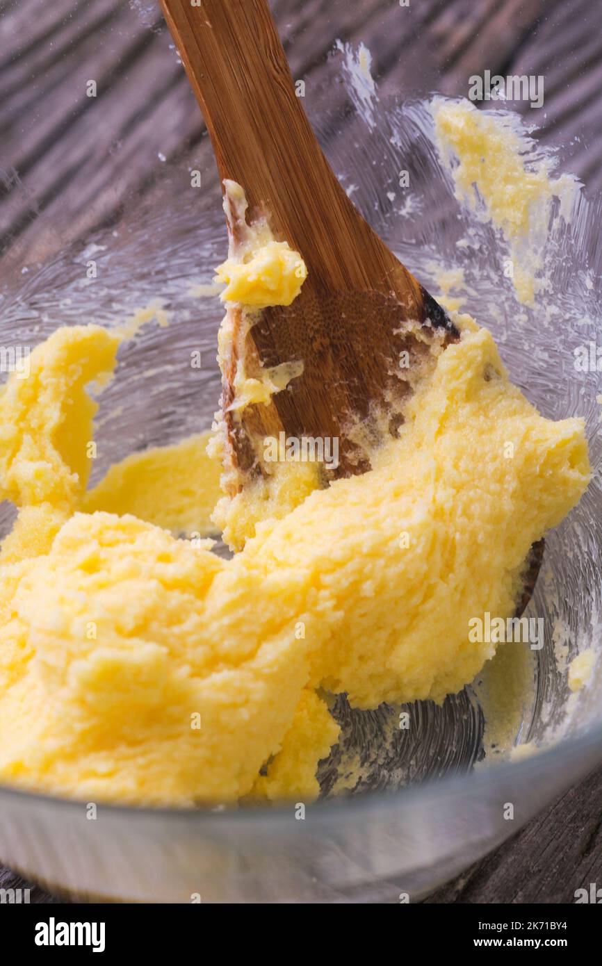 Preparing dough, mixing ingredients Stock Photo - Alamy