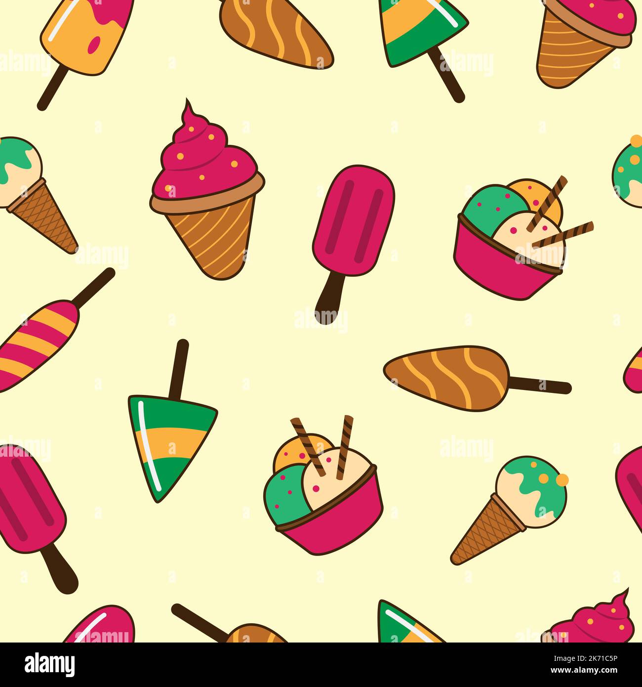 Ice cream repeating pattern Stock Vector Images - Alamy