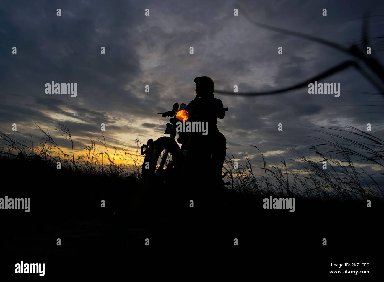 Harley man sunset hi-res stock photography and images - Alamy