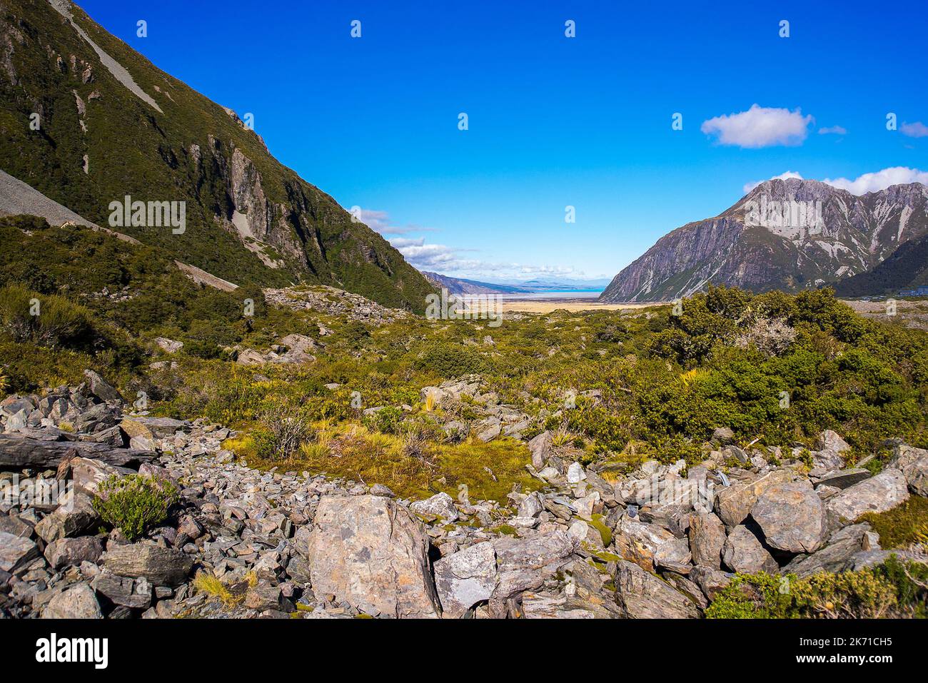 Mount Tasman Valleys , Aoraki Mt Cook national park Southern Alps ...