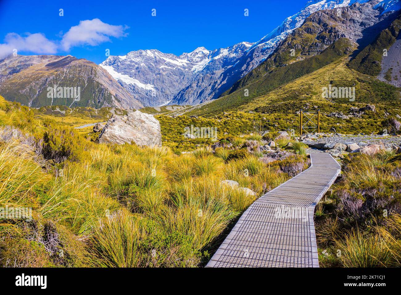 Mount Tasman Valleys , Aoraki Mt Cook national park Southern Alps ...