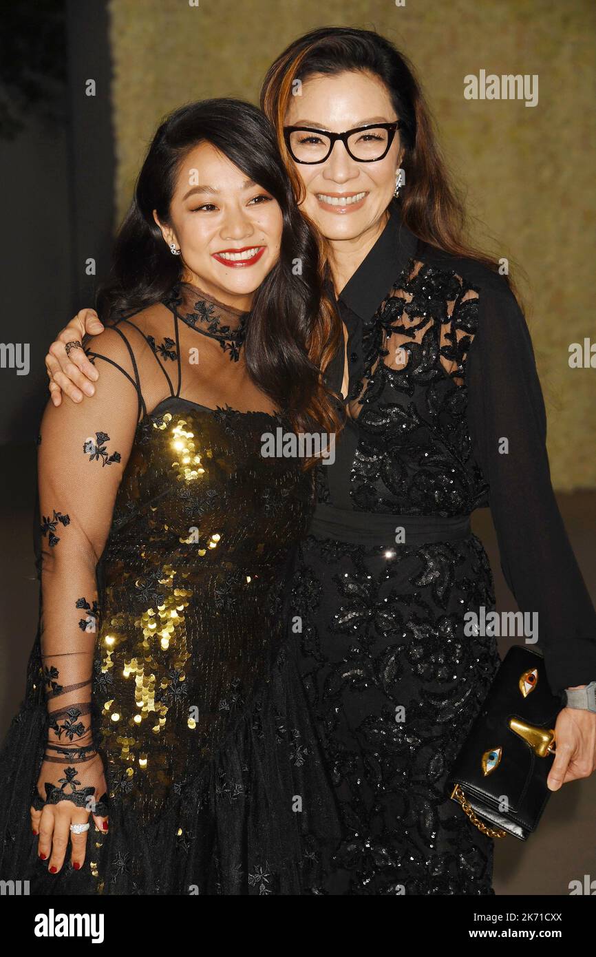 LOS ANGELES, CA - OCTOBER 15: (L-R) Stephanie Hsu and Michelle Yeoh ...