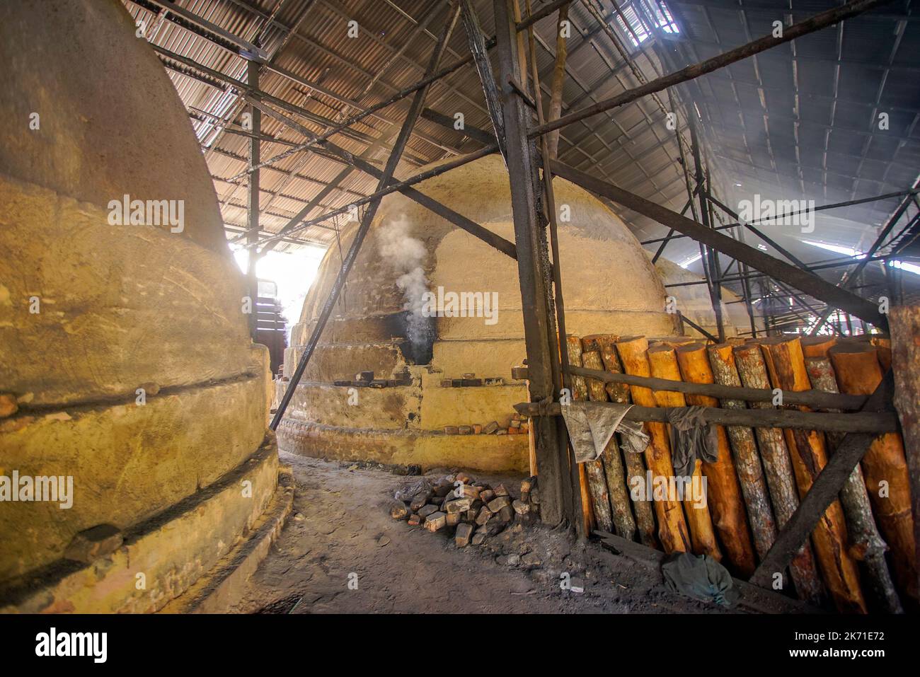 Scenery of traditional charcoal factory Stock Photo - Alamy
