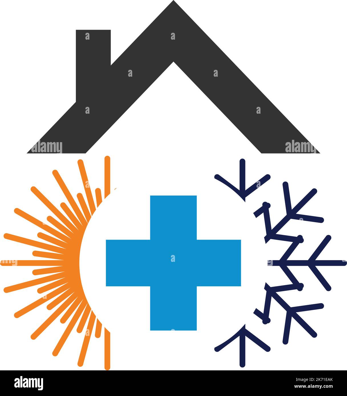 heating cooling service logo Icon Illustration Brand Identity Stock ...