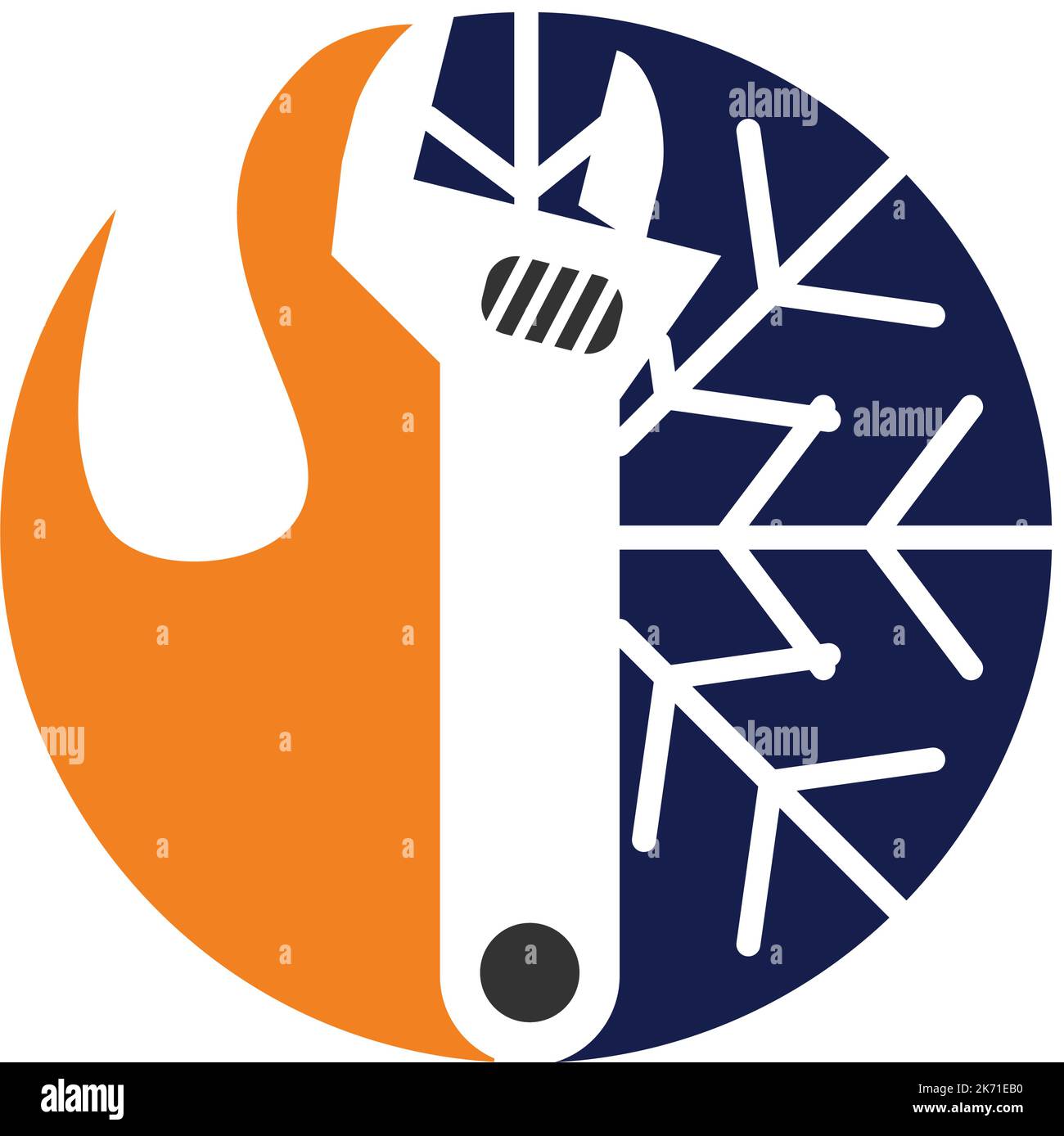heating cooling service logo Icon Illustration Brand Identity Stock ...