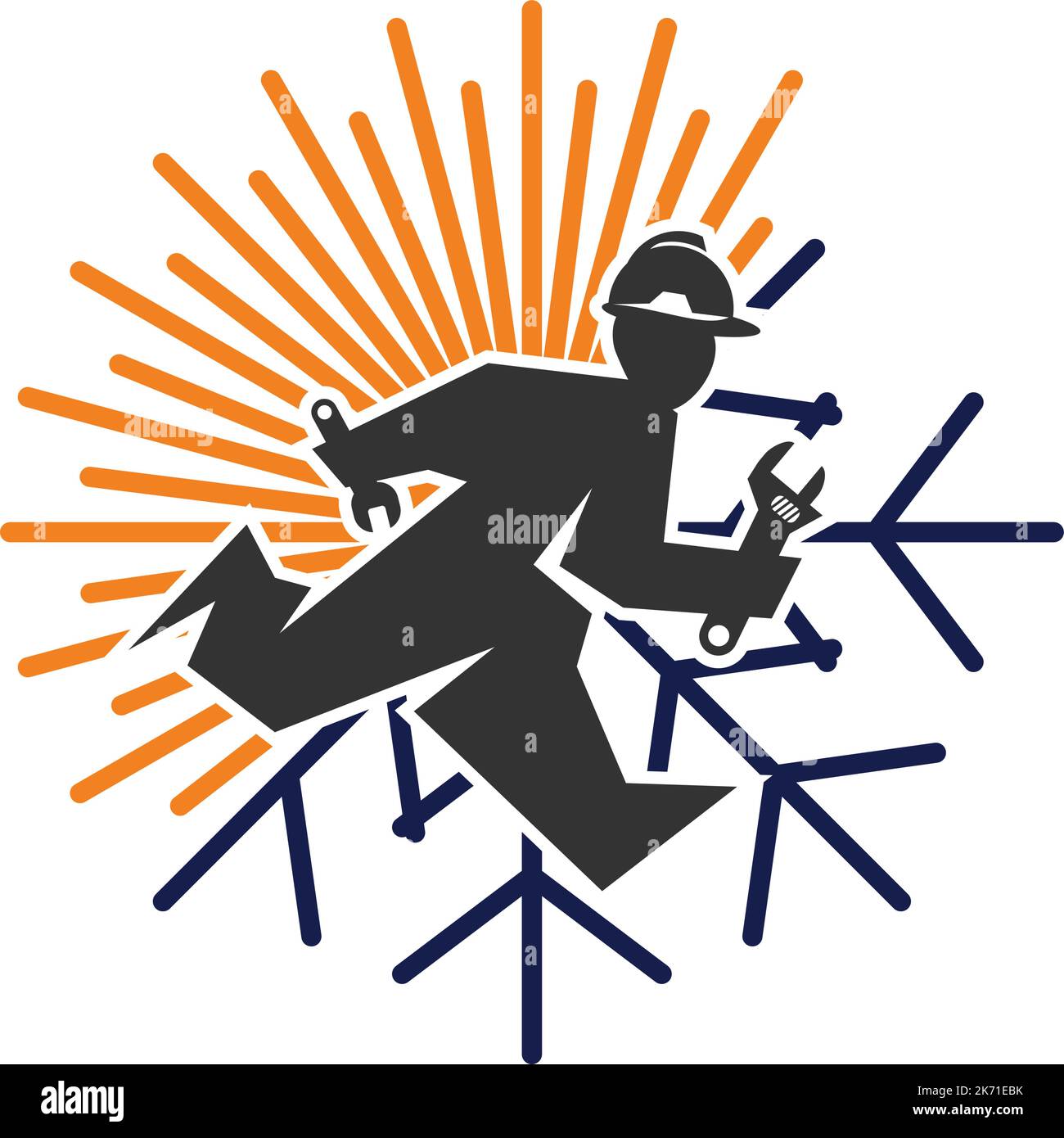 heating cooling service logo Icon Illustration Brand Identity Stock ...