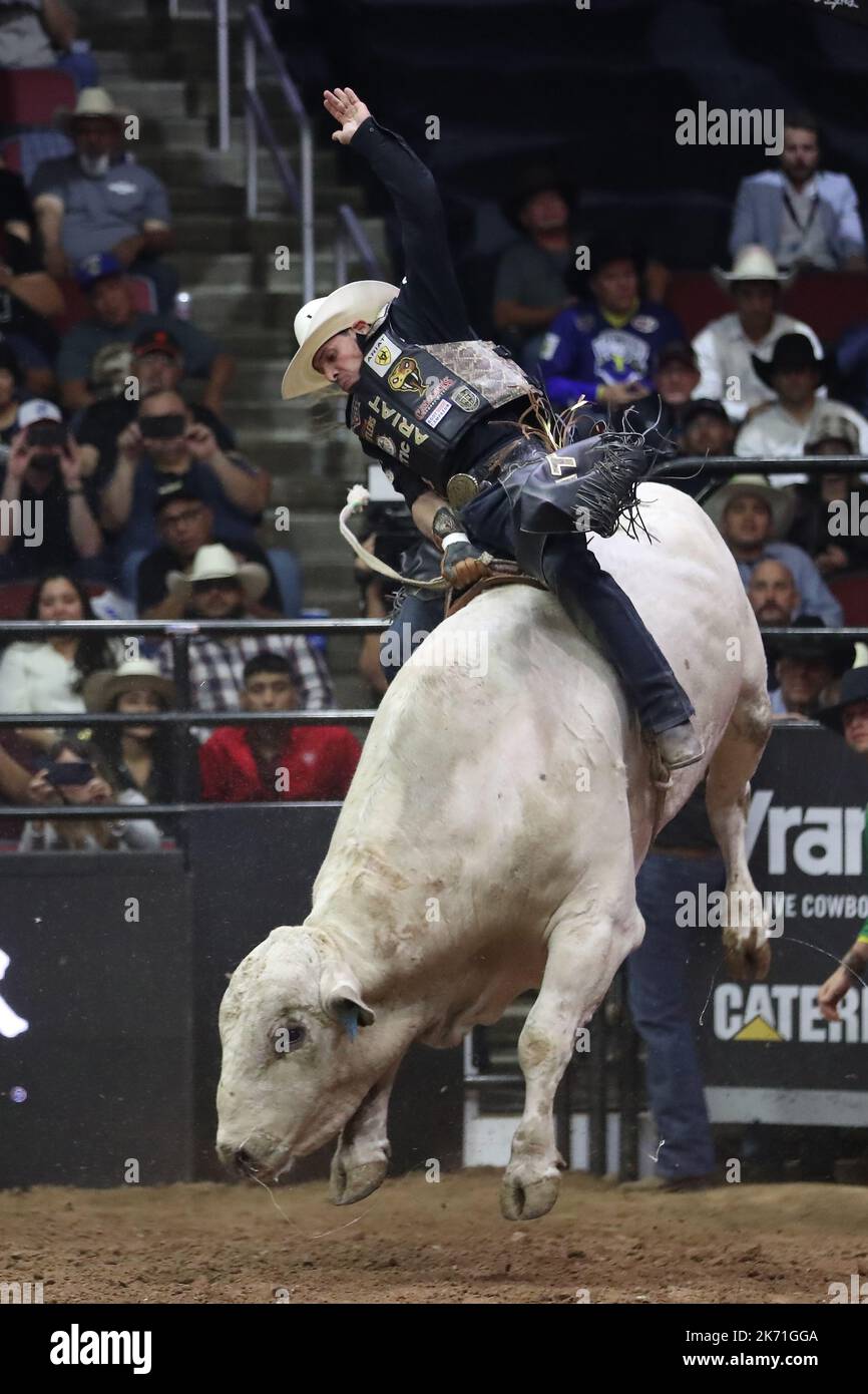 GLENDALE, AZ - OCTOBER 15: Rider Rafael Jose de Brito of the Texas ...