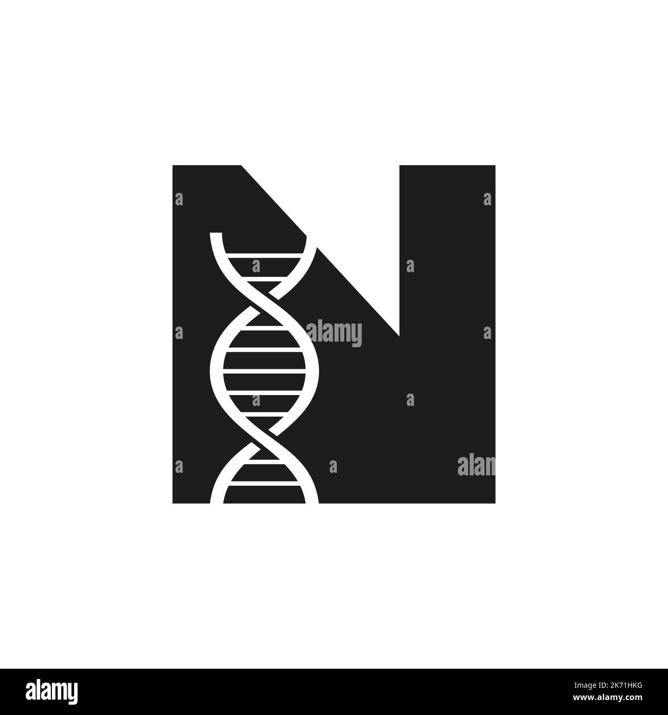 Initial Letter N DNA Logo Concept For Biotechnology, Healthcare And ...