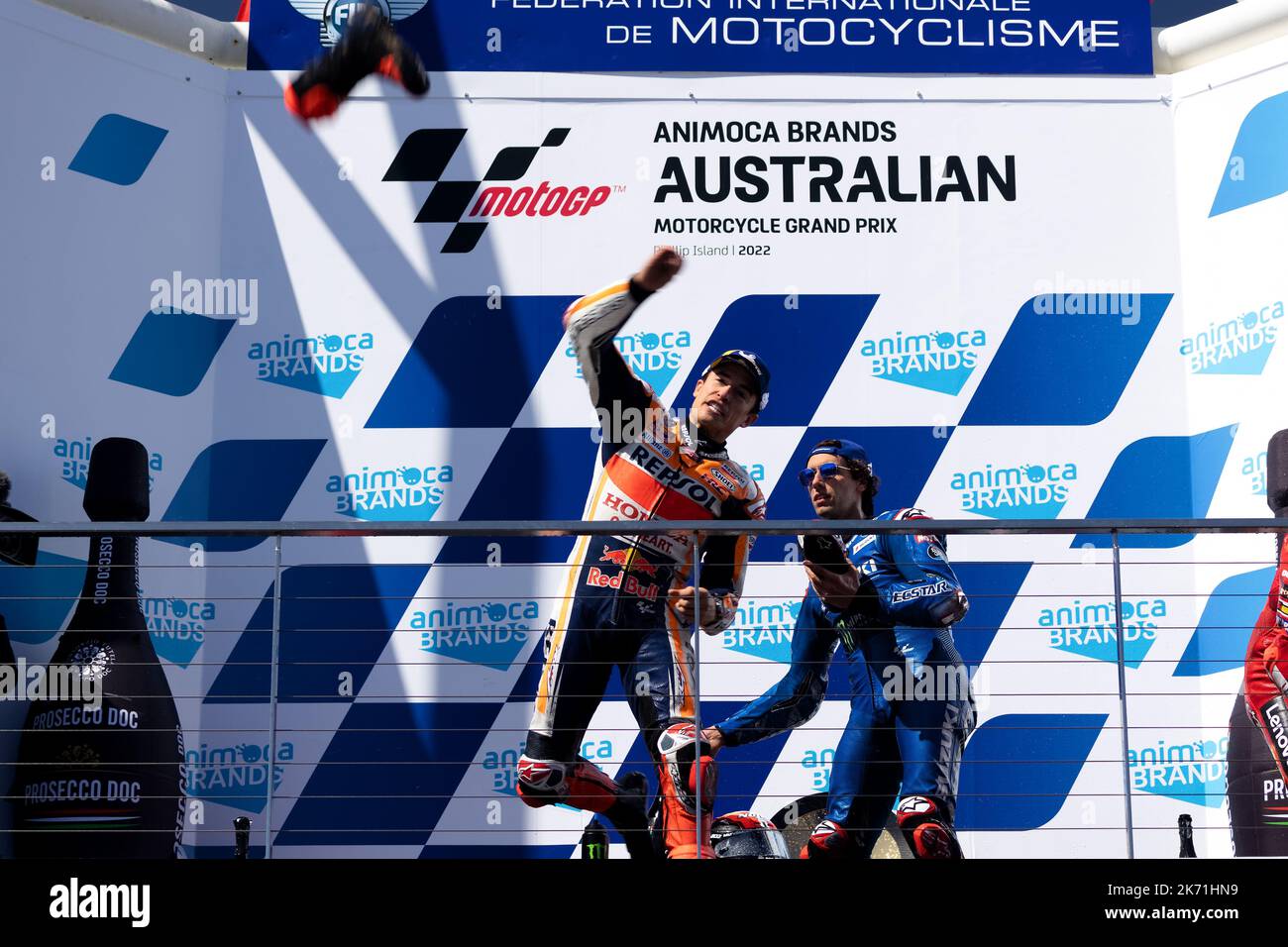 Phillip Island, Australia, 16 October, 2022. Marc Marquez of Spain on the Repsol Honda Team ...