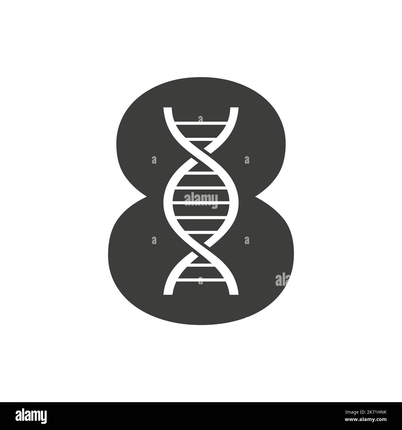 Initial Letter 8 DNA Logo Concept For Biotechnology, Healthcare And ...