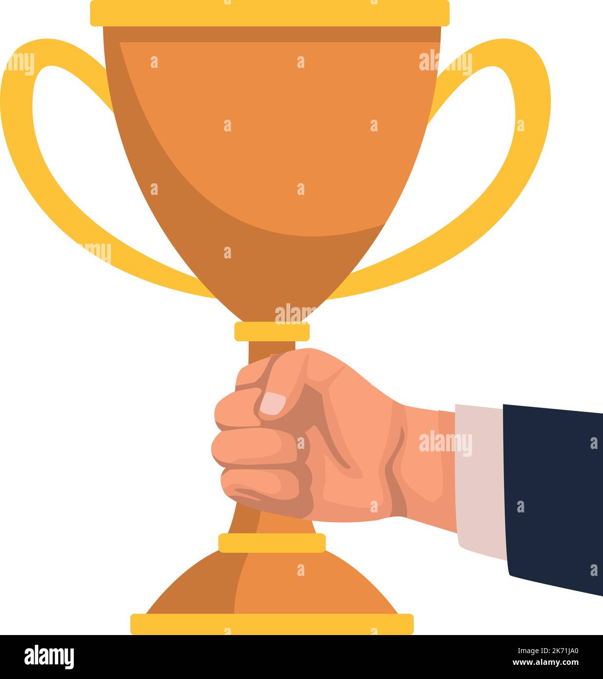 Champion lifting trophy Stock Vector Images - Alamy
