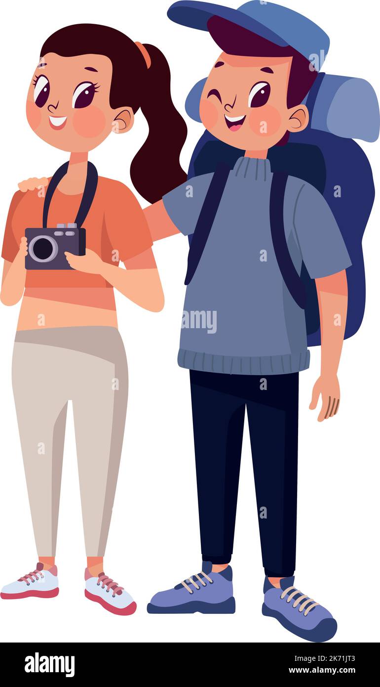 Couple travelers design Cut Out Stock Images & Pictures - Alamy