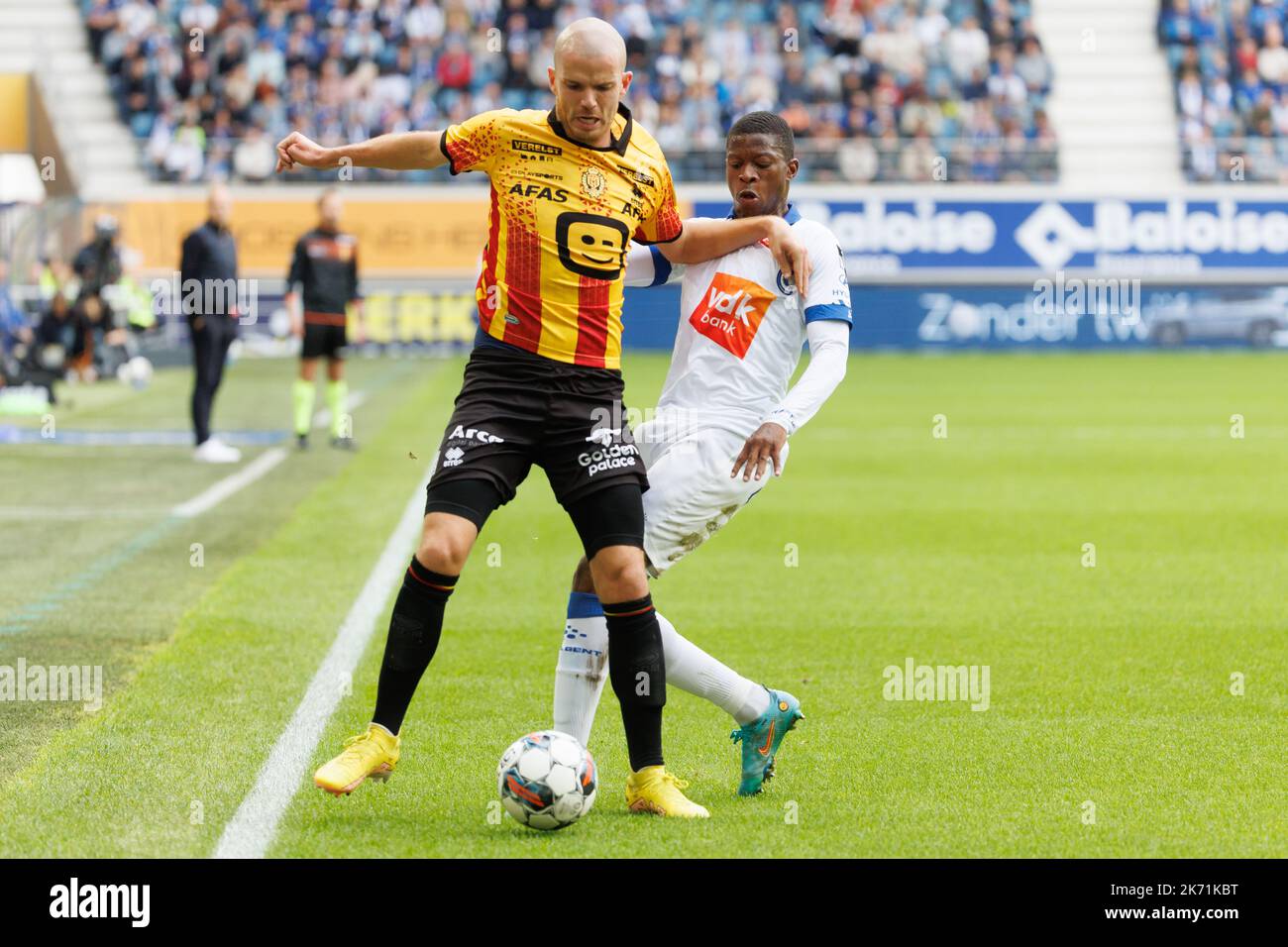 Mechelen's Geoffry Hairemans and Gent's Mathias Nurio Fortuna fight for ...