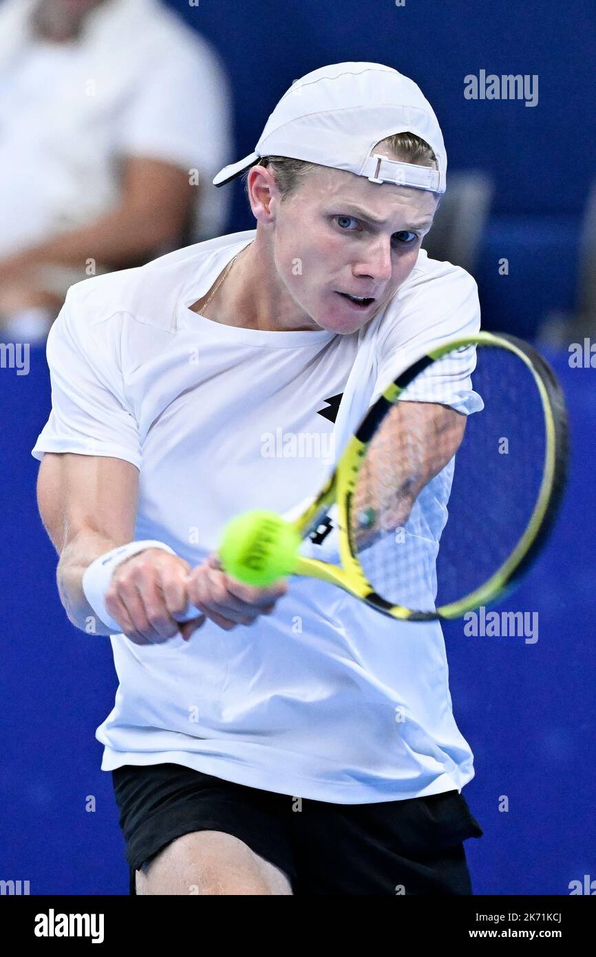 Dutch Jesper De Jong pictured in action during the qualification game ...
