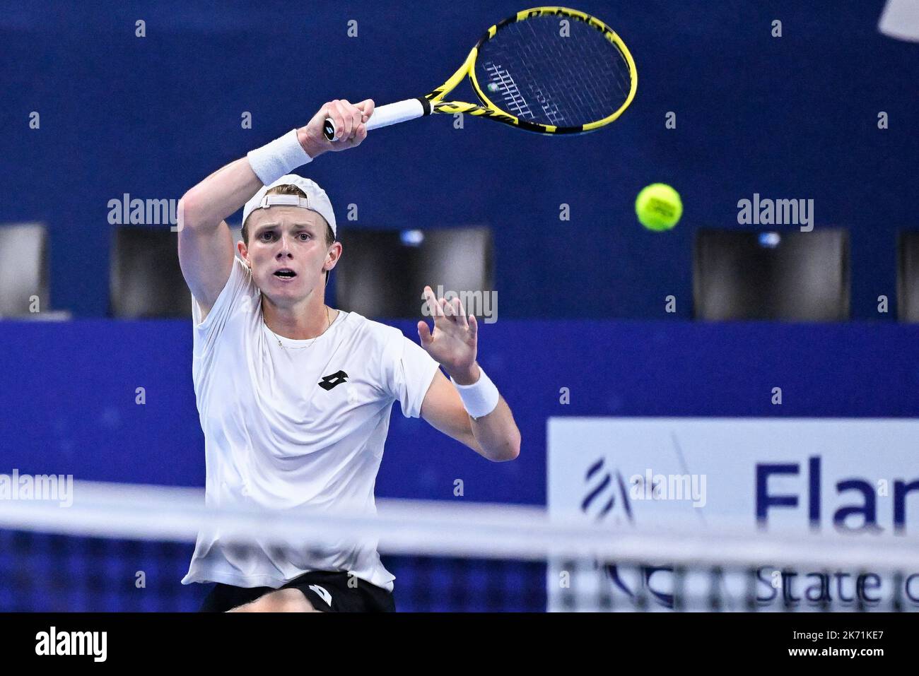 Dutch Jesper De Jong pictured in action during the qualification game ...