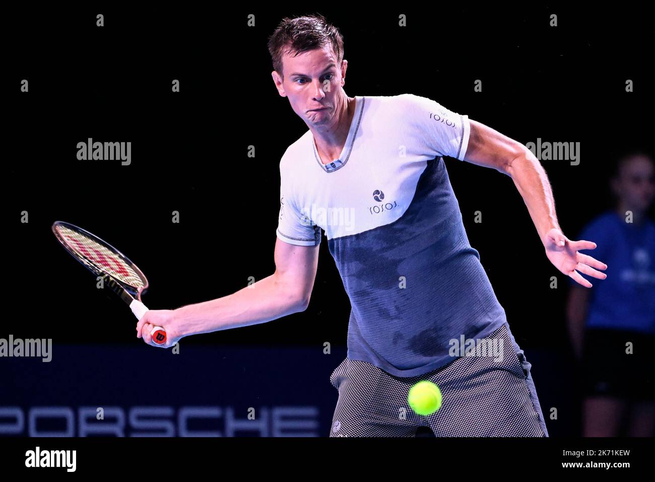 Slovak Filip Horansky pictured in action during the qualification game ...