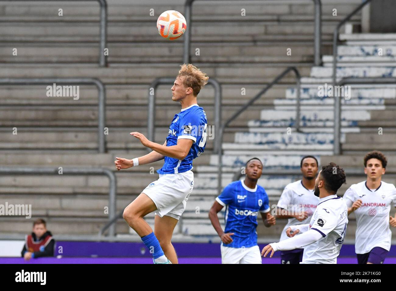Jong Genk's Nolan Martens pictured in action during a soccer match ...