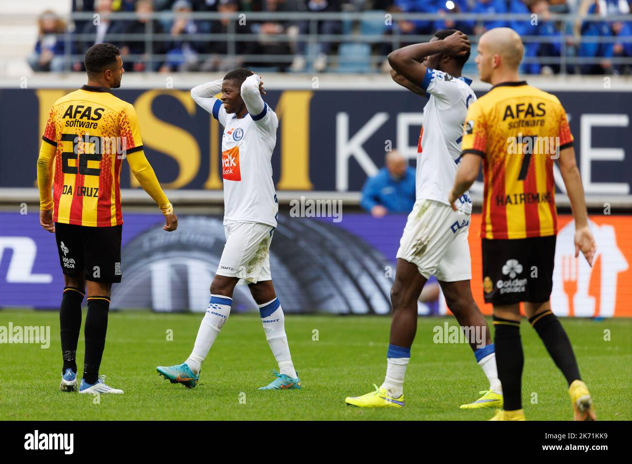 Gent's Mathias Nurio Fortuna and Gent's Jordan Torunarigha pictured ...