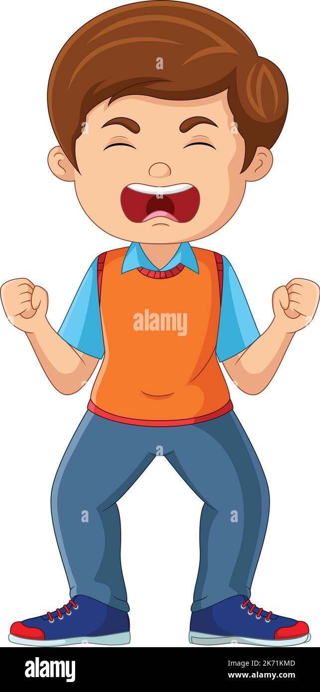Cartoon angry boy screaming expression Stock Vector Image & Art - Alamy