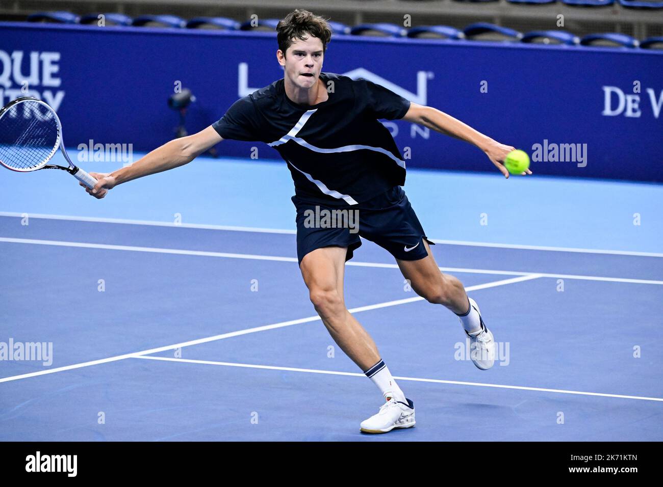 Belgian Alexander Blockx pictured in action during the qualification ...