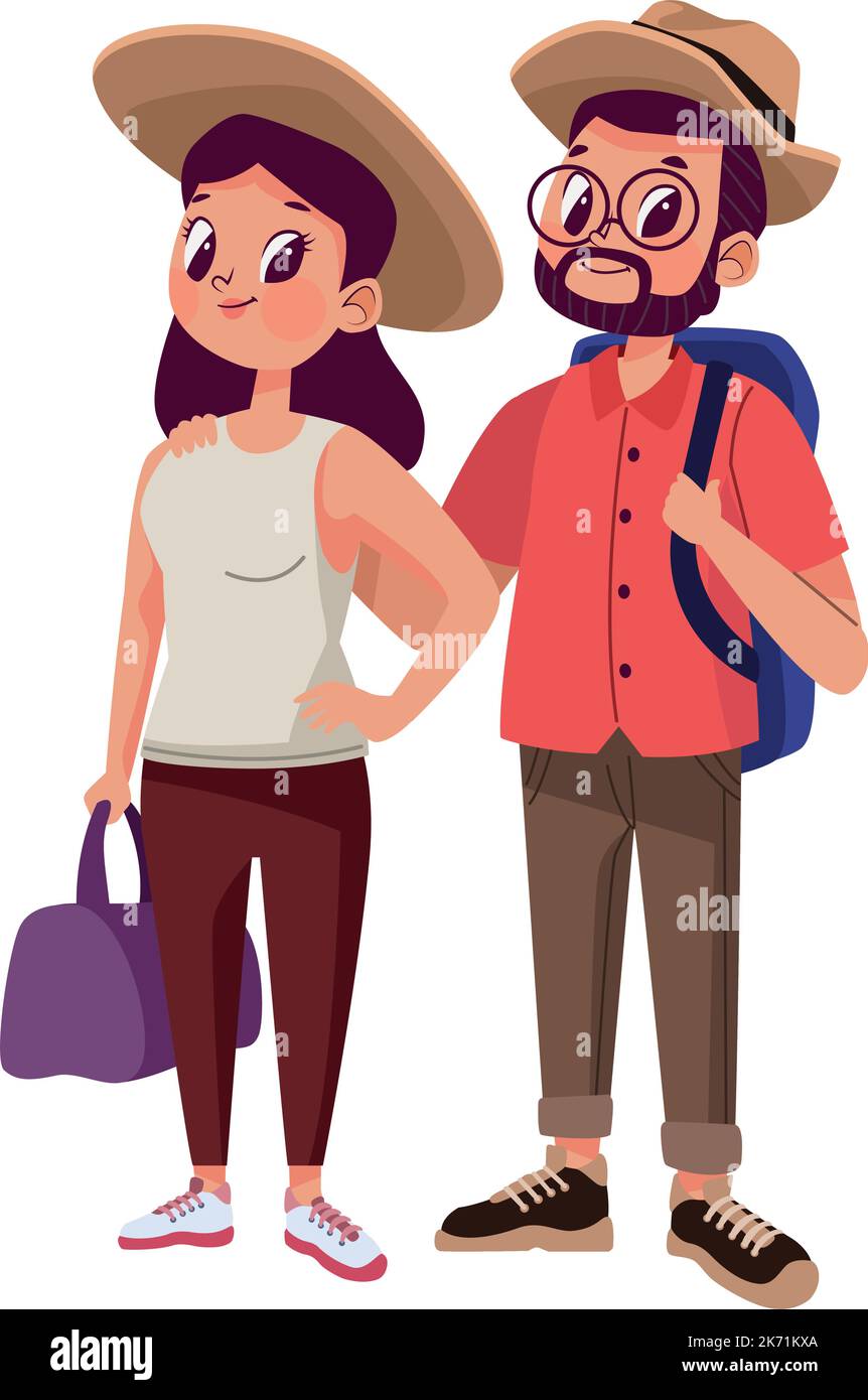 Couple travelers design Cut Out Stock Images & Pictures - Alamy